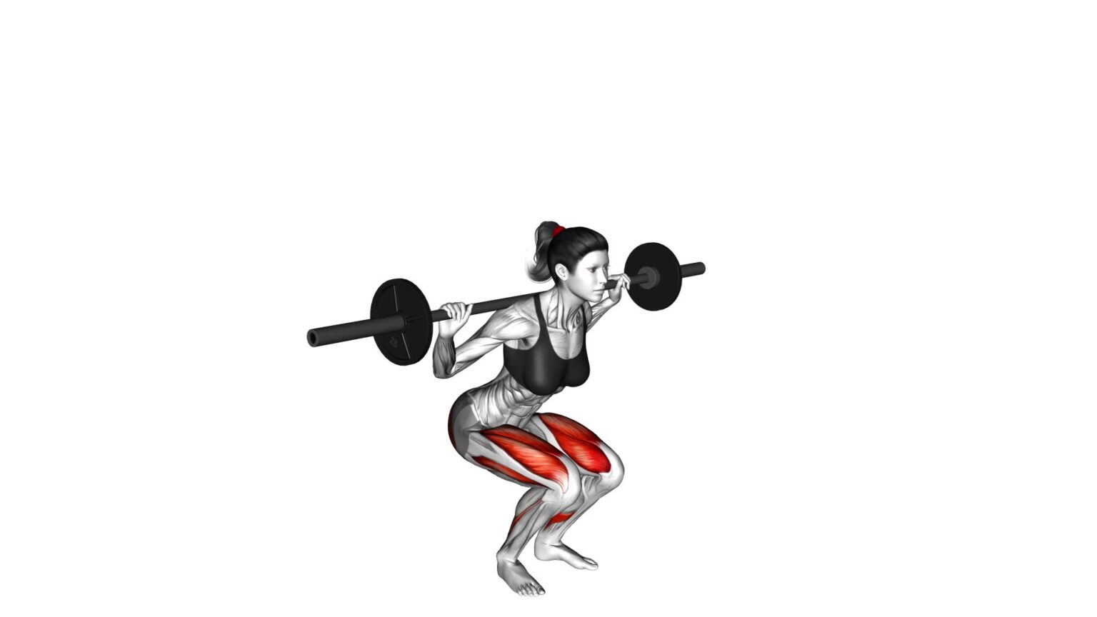 Barbell Narrow Stance Squat (female) - Video Guide & Tips