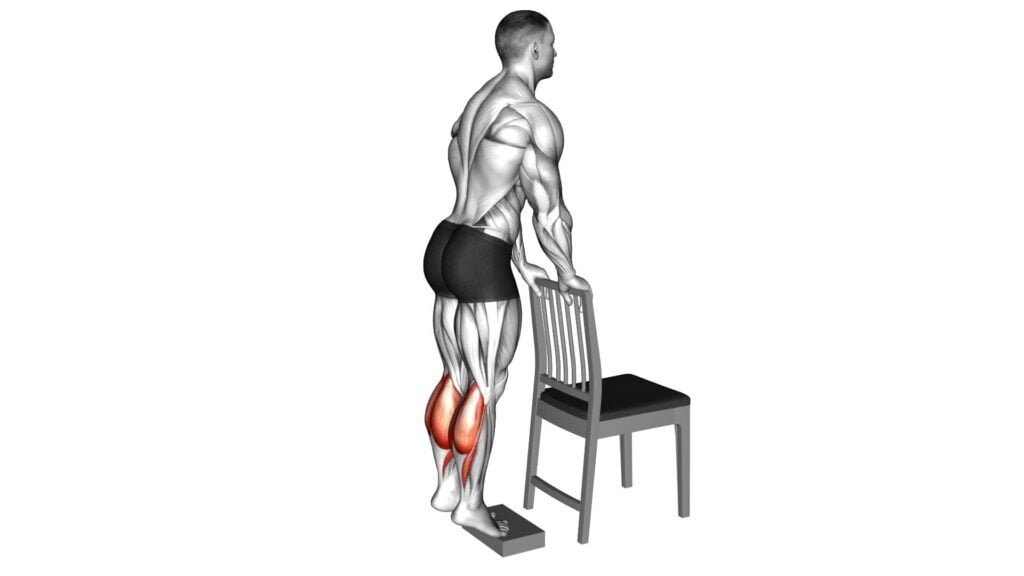Calf Raise From Deficit: Chair Supported (Female) - Exercise Guide & Tips