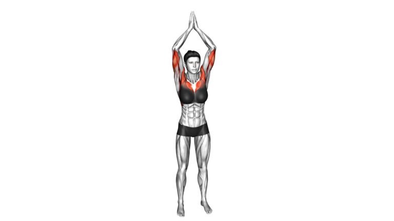 Elbow Lift To Prayer Push: Female Video Exercise Guide & Tips