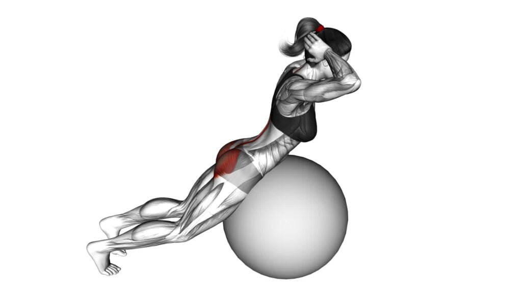 Female Back Extension: Exercise Ball With Hands Behind Head - Video ...