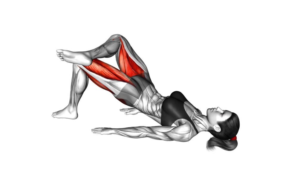 Leg Over Knee Glute Bridge (left) (female) - Video Exercise Guide ...