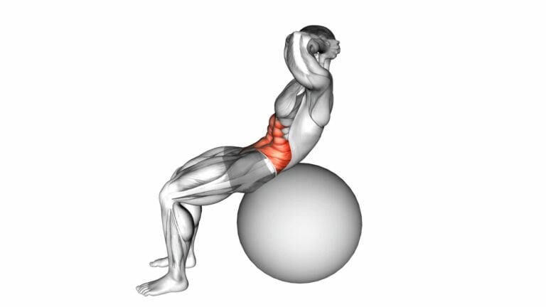 Stability Ball Crunch: Full Range Hands Behind Head - Exercise Guide & Tips