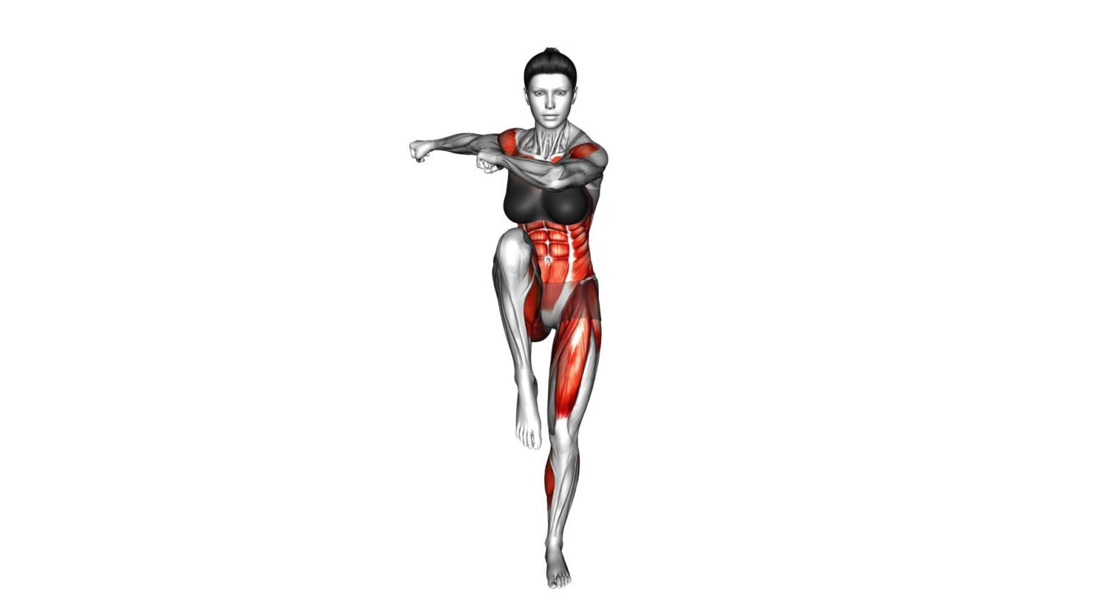 Lateral Swing & Knee Raise (Female) - Exercise Guide & Tips